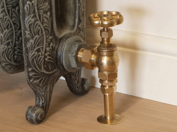 The Victorian Cast Iron Radiator Valve Unlaquered Brass